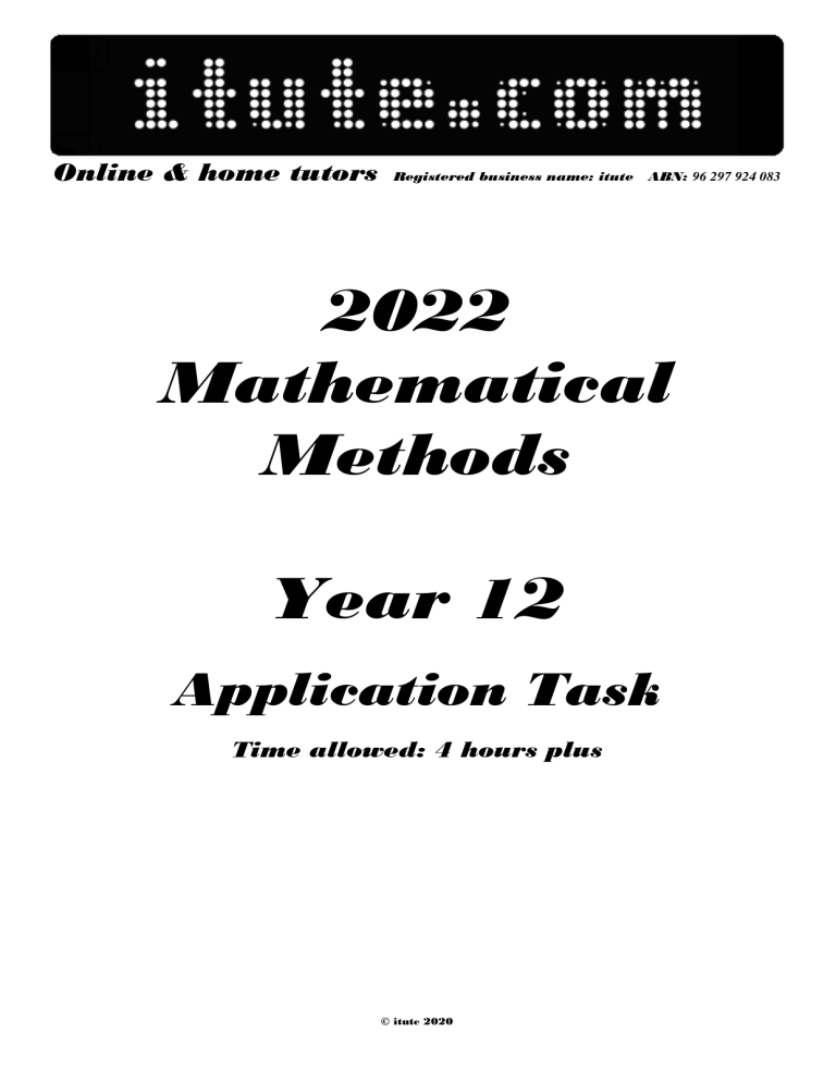 Year 12 Mathematical Methods: Stars Application Task