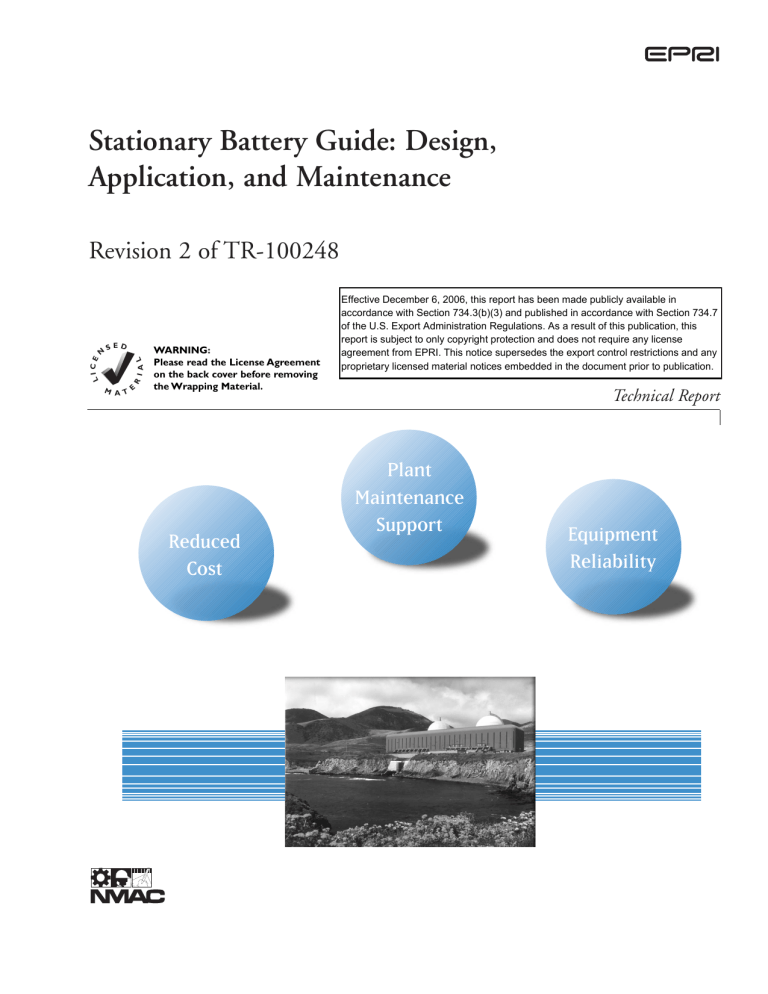 Stationary Battery Guide Design Application