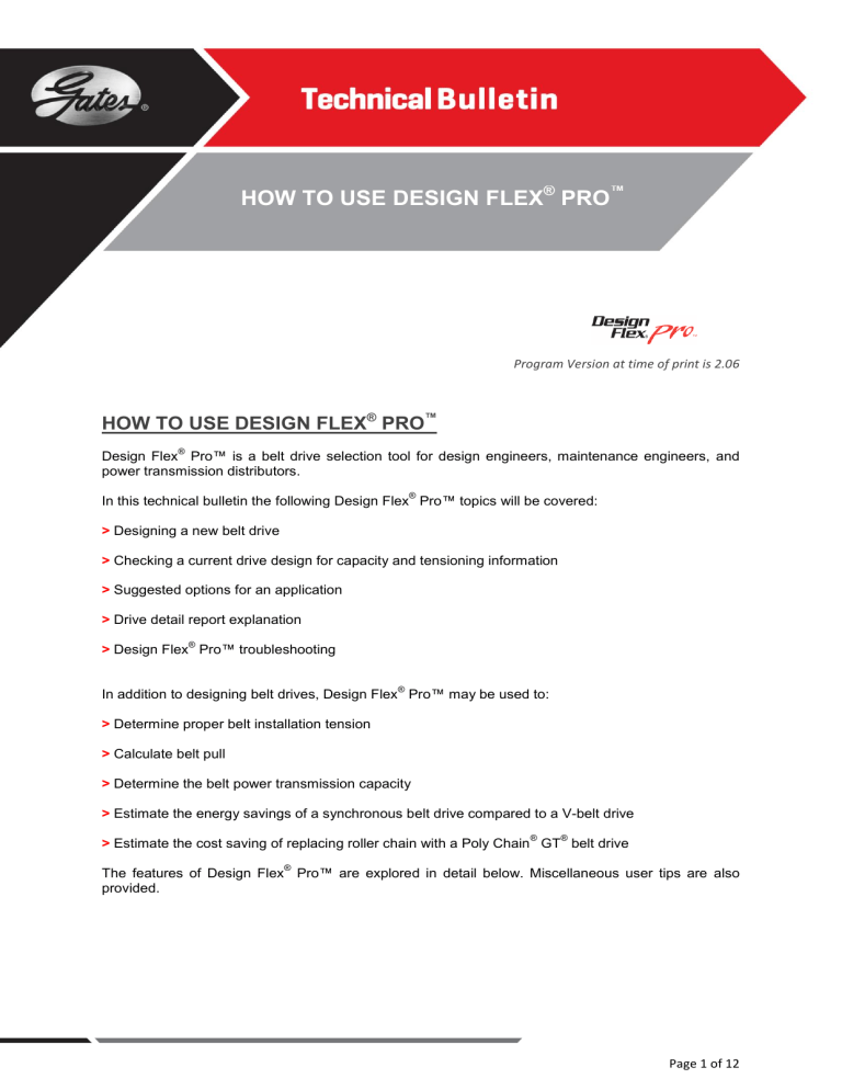 Design Flex Pro: Belt Drive Selection Guide
