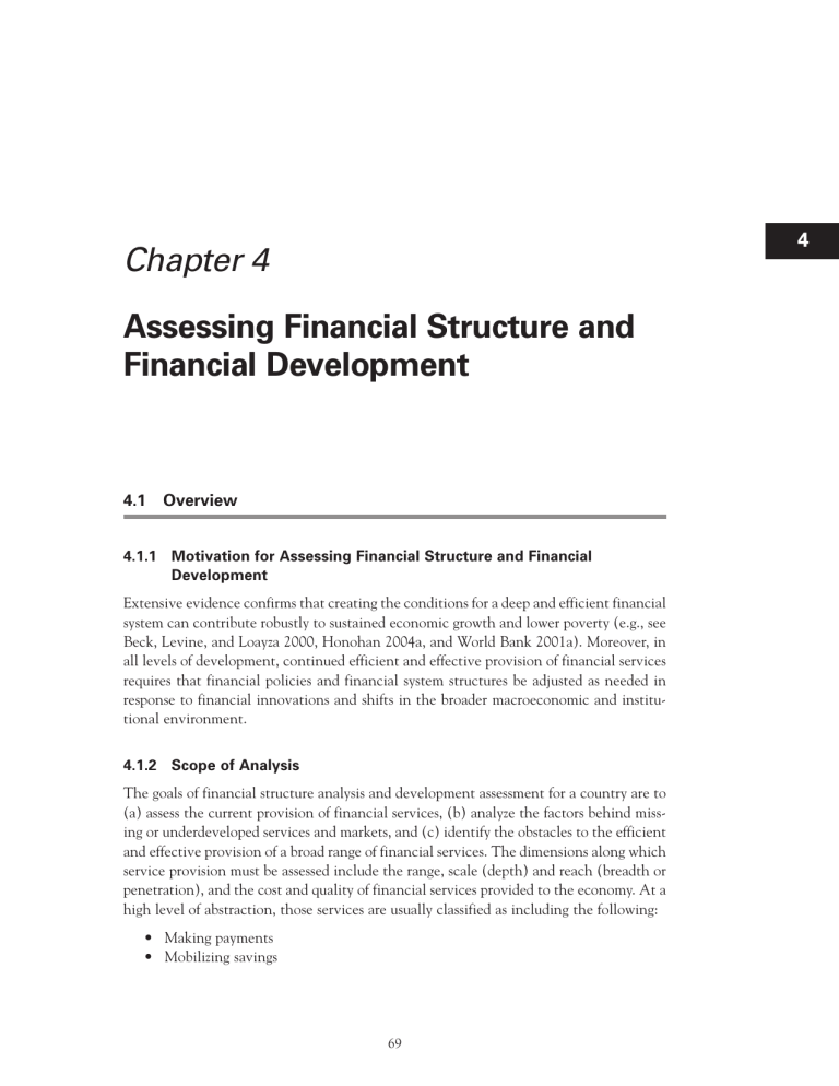 Assessing Financial Structure And Financial Development Assessing Financial Structure And Financial Development