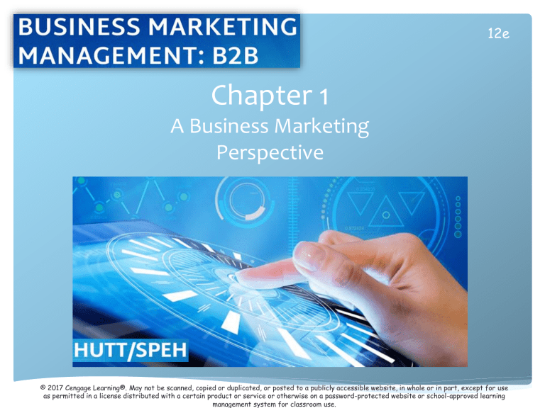 Business Marketing: B2B Chapter 1
