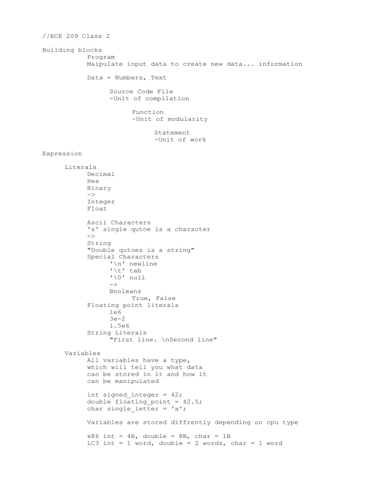 C Programming & LC3 Assembly: Lecture Notes