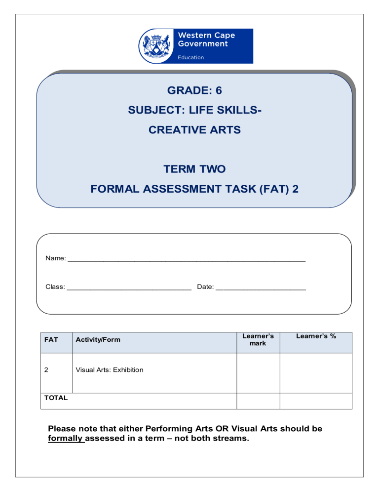 Gr 6 Visual Art Fat Term 2 Eng Gr 6 Visual Art Fat Term 2 Eng