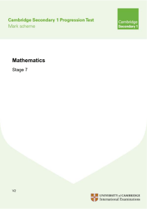 Secondary Progression Test - Stage 7 Math MS