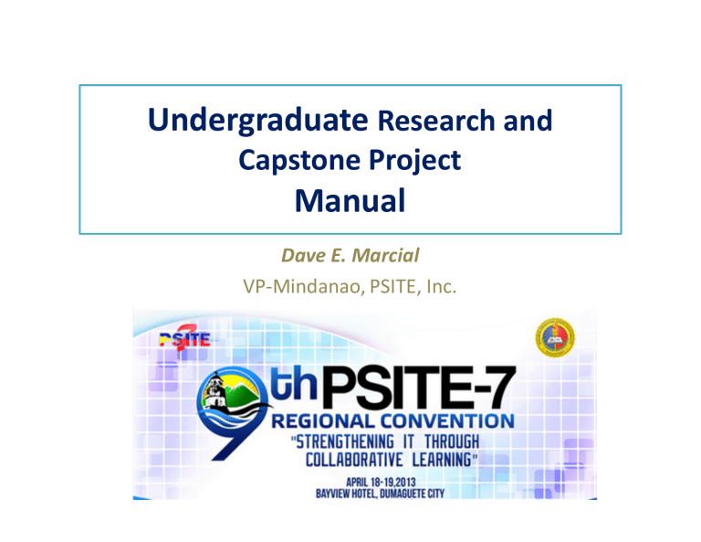 Undergraduate Research & Capstone Project Manual