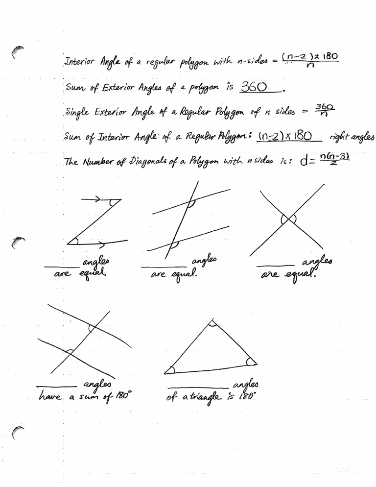 Gr9 Math Angles Summary Polygons And Lines Weng Gr9 Math Angles Summary Polygons And Lines Weng