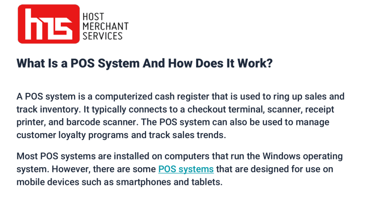 What is a POS system and how does It work What is a POS system and how does It work