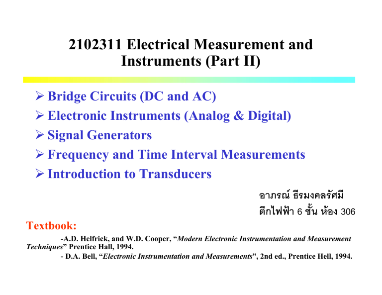 Electrical Measurement & Instruments Presentation
