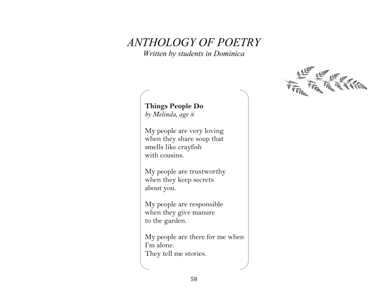 Poetry Anthology by Dominica Students