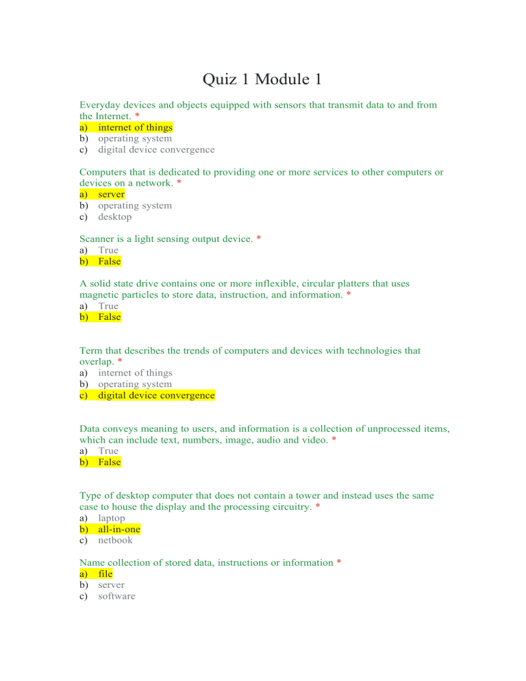 ICT Quiz