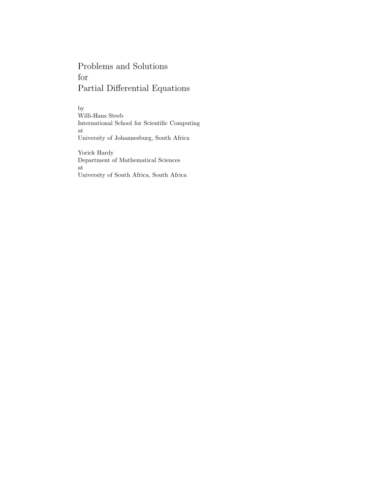 Problems And Solutions For PDE