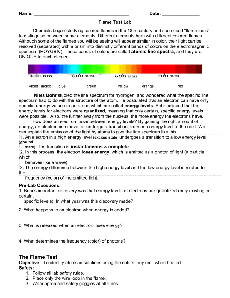 Flame Test Flame Test