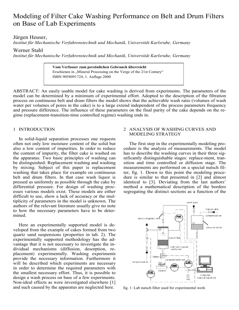 Filter Cake Washing Performance Modeling
