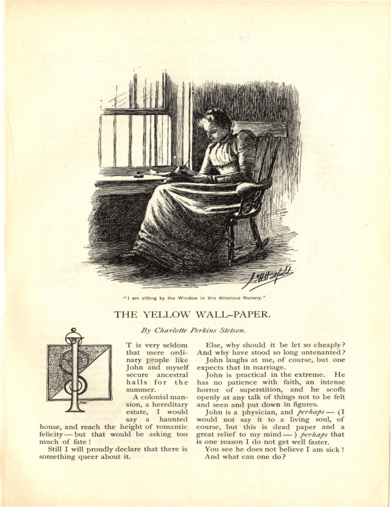 The Yellow Wallpaper: First Page Analysis