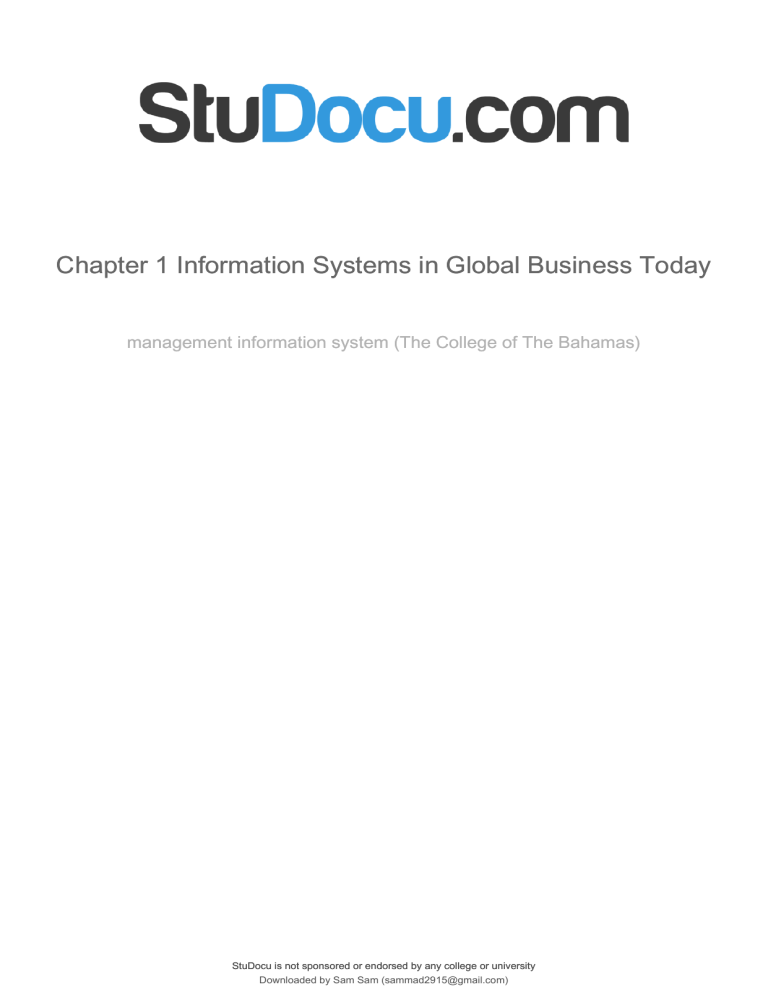 Chapter 1 information systems in global business today chapter-1-information-systems-in-global-business-today