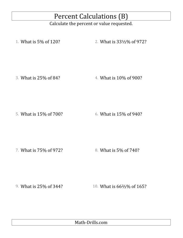 Percents Calculate Part Selectpercents Regular Wholenumbers 002qp