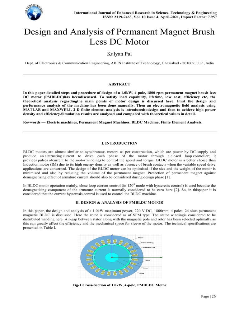 PMBLDC Motor Design & Analysis: A Scientific Article