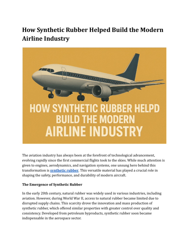 Synthetic Rubber: Key to Modern Airline Industry