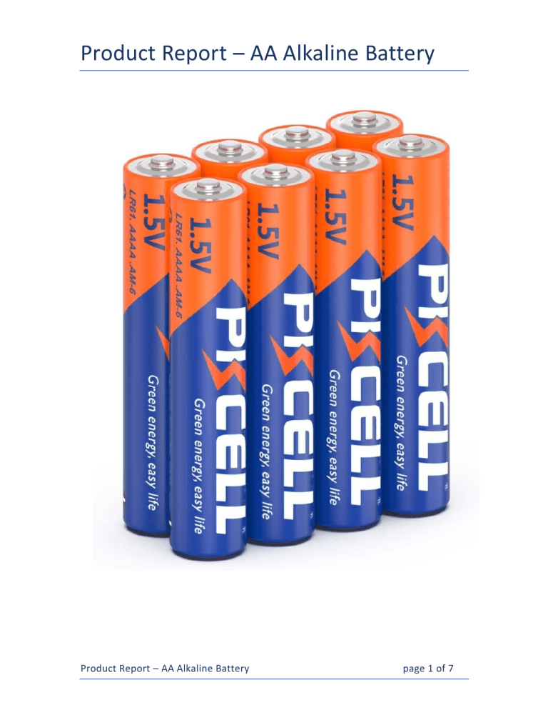 AA Alkaline Battery Product Report: Components & Manufacturing