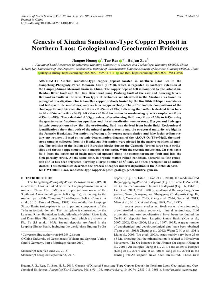 Xinzhai Copper Deposit Genesis: Laos Geology & Geochemistry