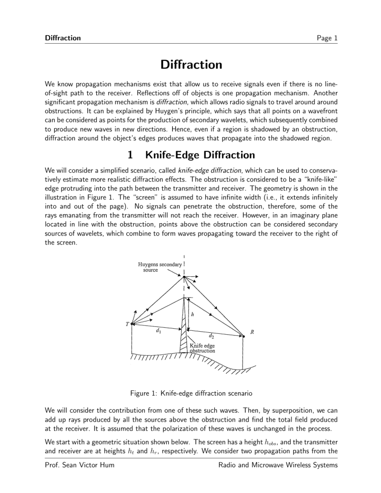 Diffraction: Knife-Edge Diffraction & Fresnel Zones