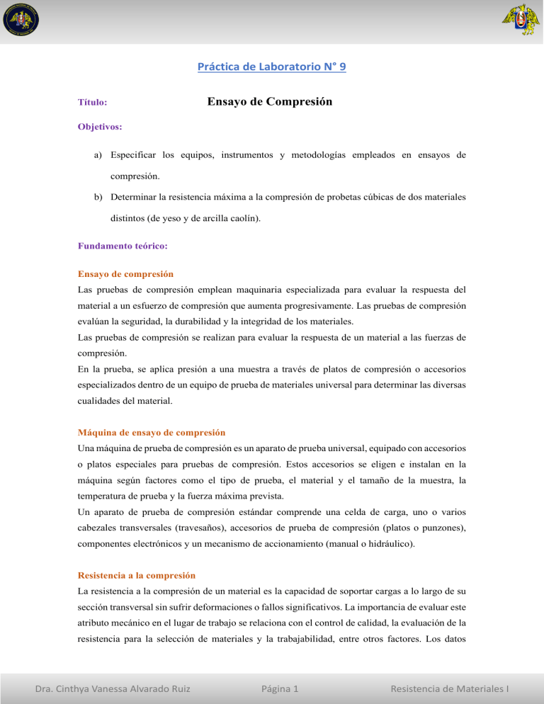 Práctica de Laboratorio: Ensayo de Compresión de Materiales