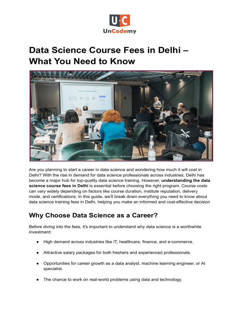 Data Science Course Fees in Delhi: What to Know