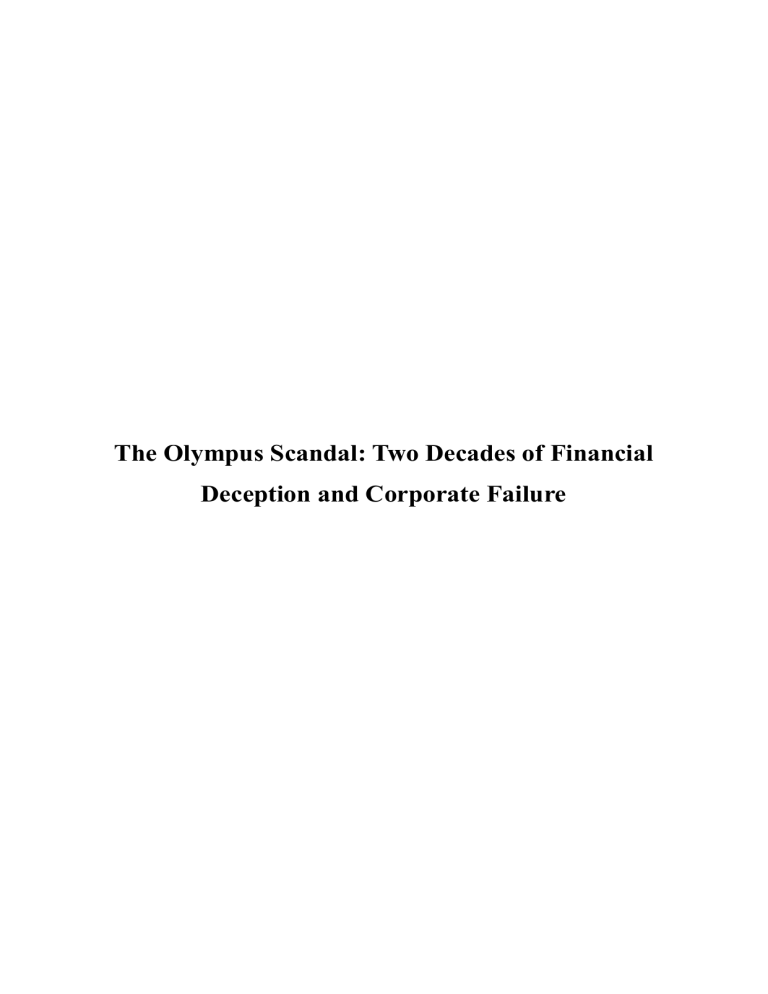 Olympus Scandal: Financial Deception & Corporate Failure