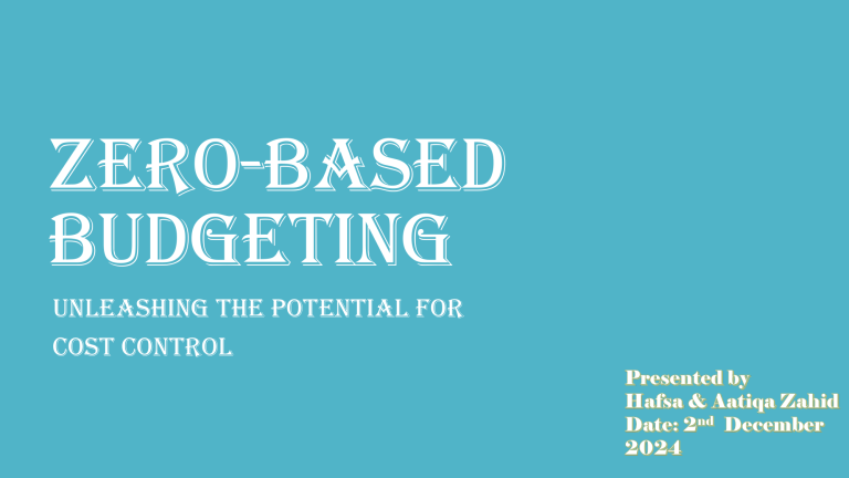 Zero-Based Budgeting: Cost Control Presentation