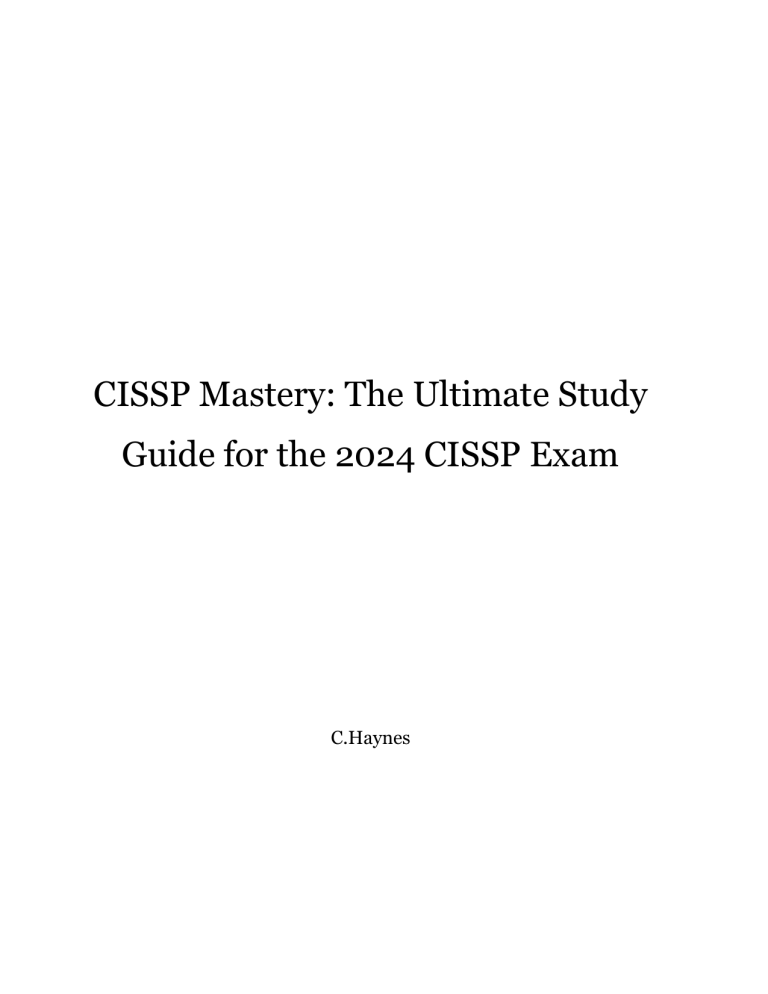 CISSP Exam Study Guide 2024: Ultimate Mastery