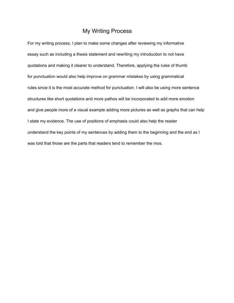 Writing Process Essay: Revision Strategies