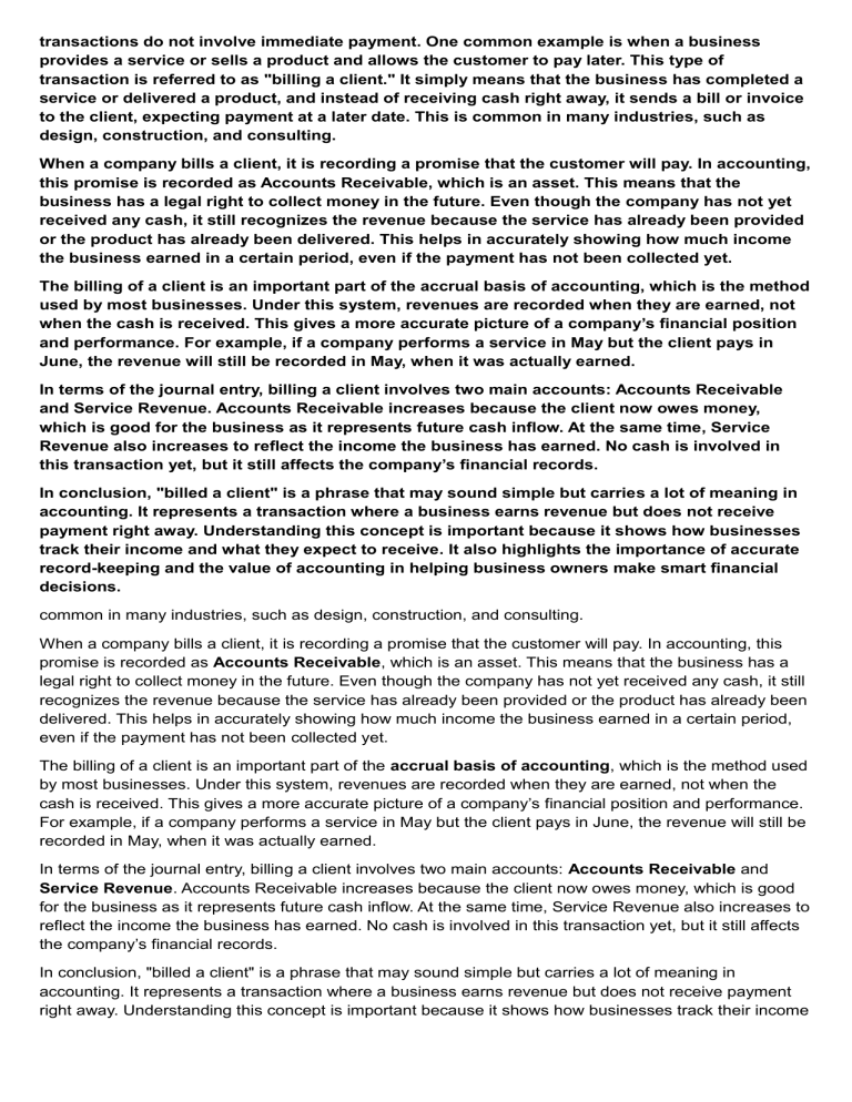 Billing a Client: Accounting Explained | Accounts Receivable