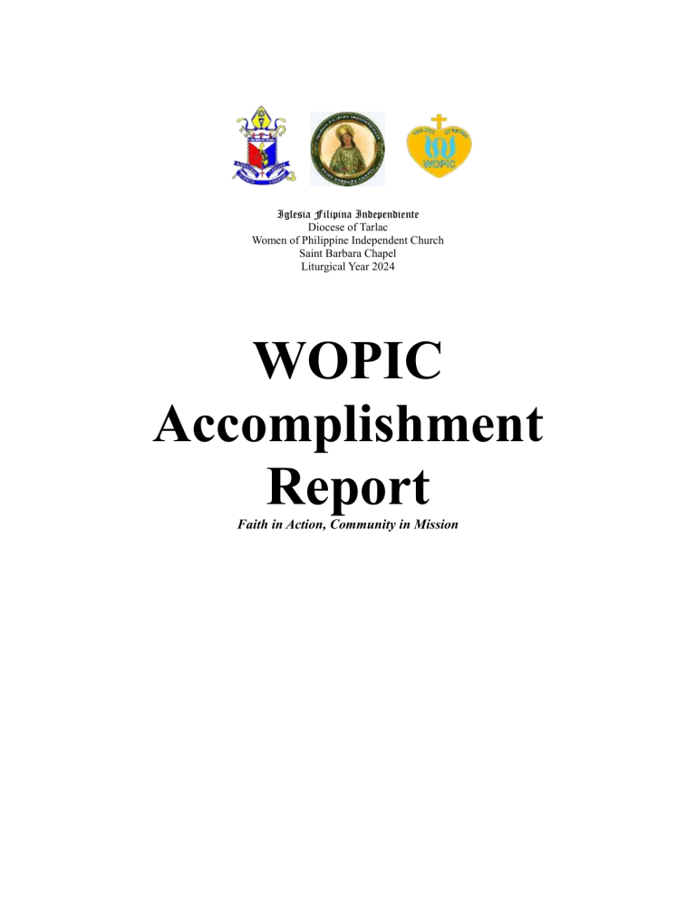 WOPIC Accomplishment Report 2024 - St. Barbara Chapel