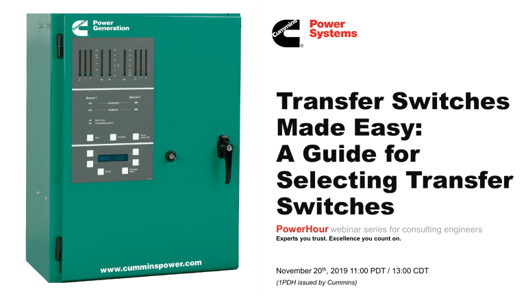 Transfer Switch Selection Guide: Types & Applications