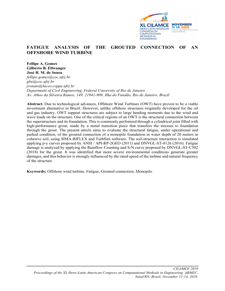 Fatigue Analysis of Offshore Wind Turbine Grouted Connections