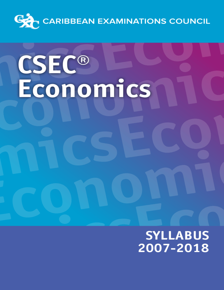CSEC Economics Syllabus 2007-2018