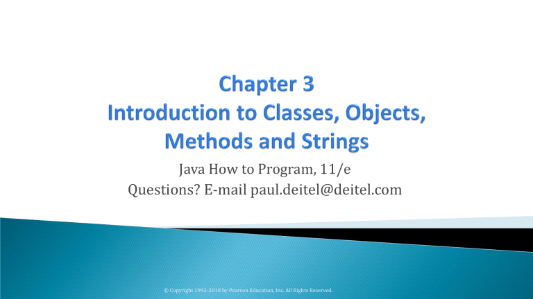 Java Classes, Objects, Methods, Strings - Presentation