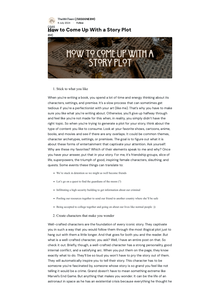 How to Come Up With a Story Plot: Writing Tips