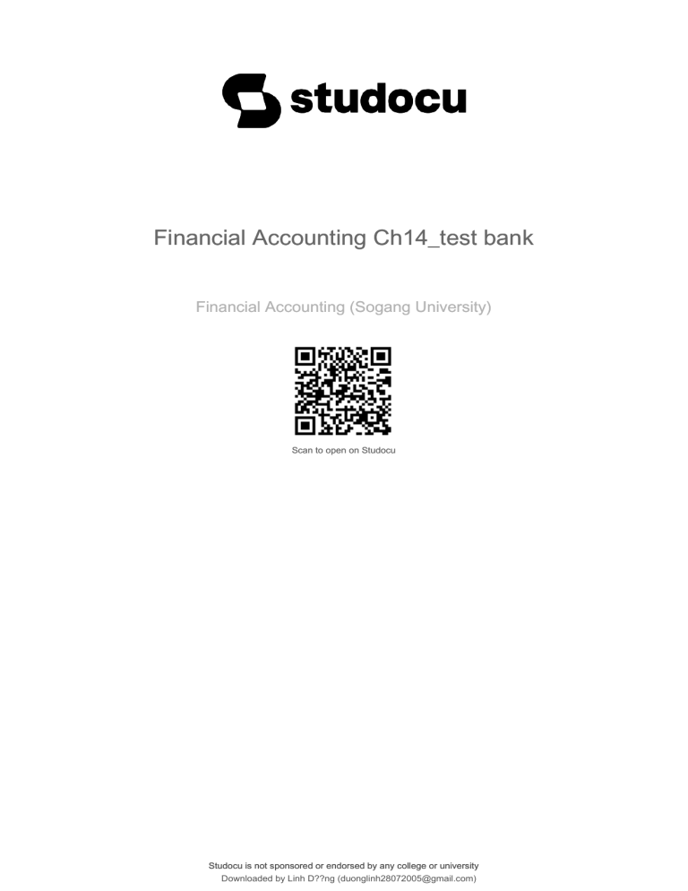 Financial Accounting Test Bank: Chapter 14