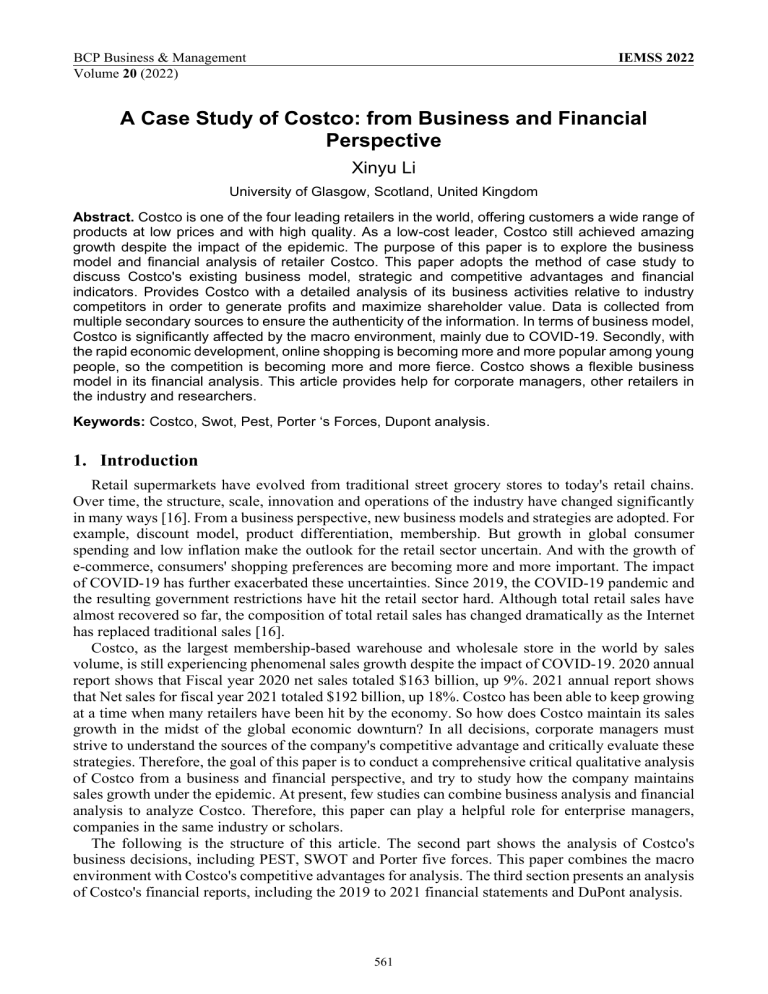 Costco Case Study: Business & Financial Analysis (2022)