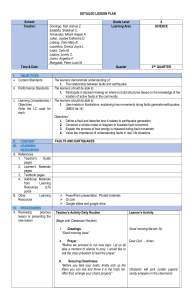 Science 8: Earthquakes & Faults Learning Task