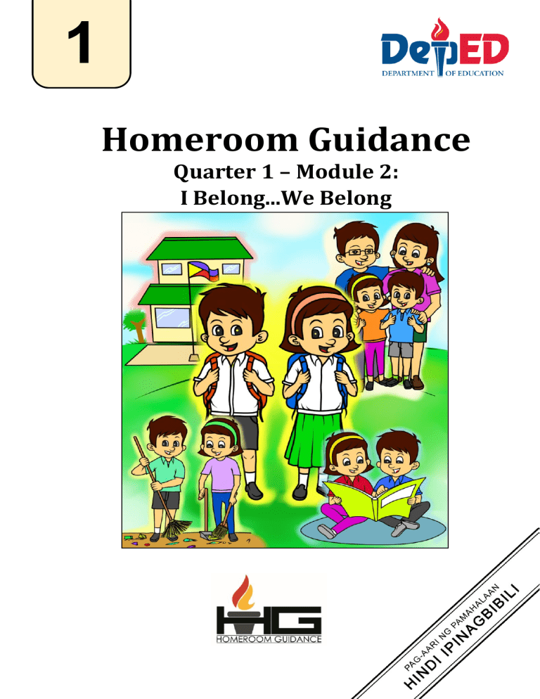 Homeroom Guidance: I Belong...We Belong (Grade 1)