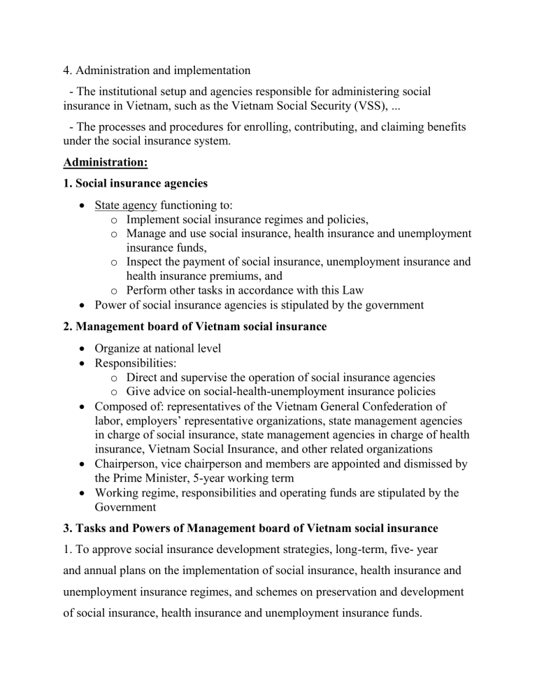 Vietnam Social Insurance: Administration & Procedures