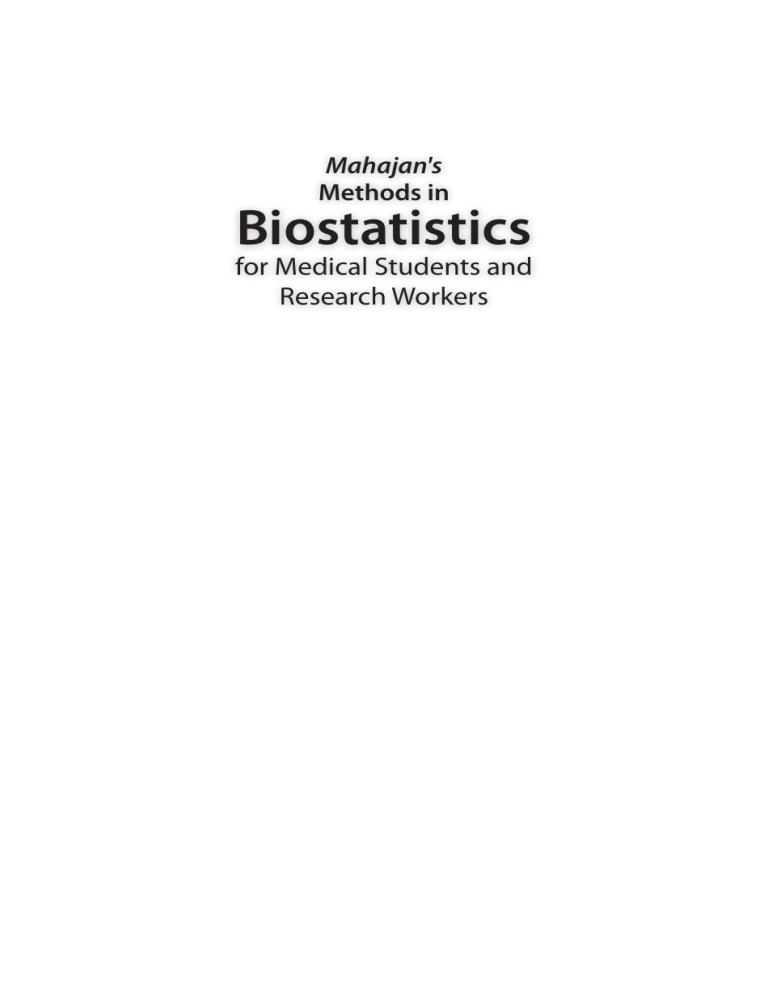 Biostatistics Methods for Medical Students & Researchers