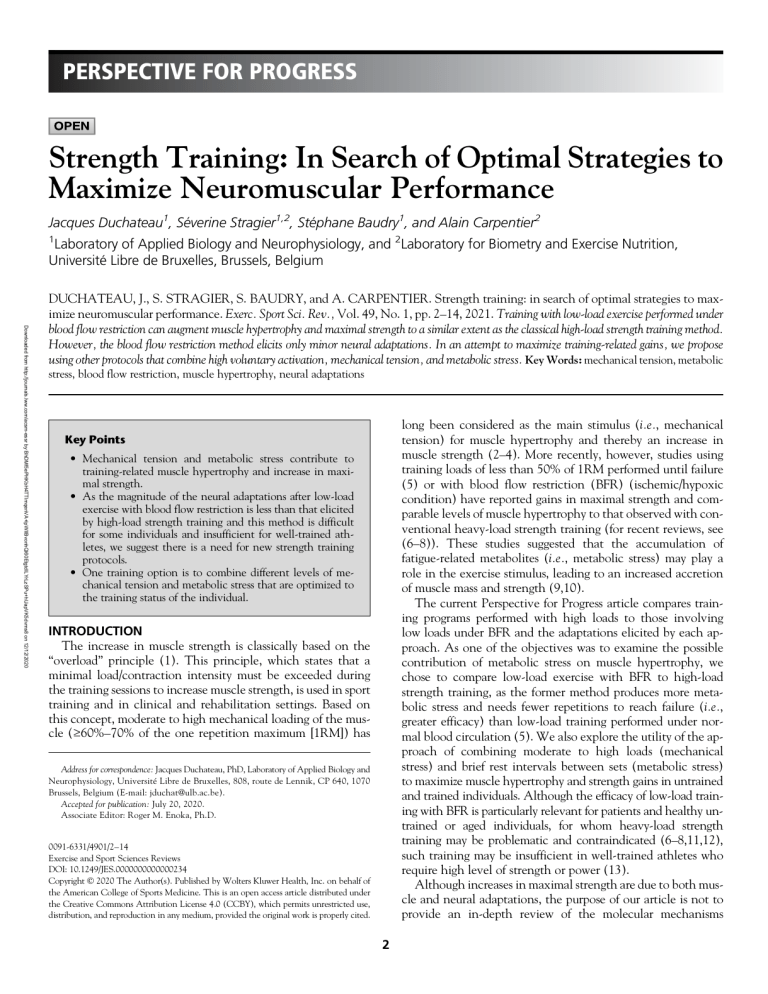 Strength Training Strategies: Neuromuscular Performance