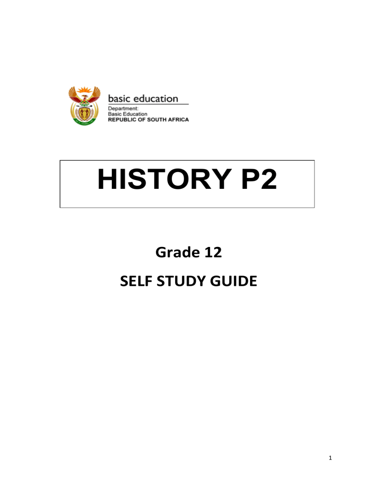 Grade 12 History Self-Study Guide: Civil Resistance & Cold War