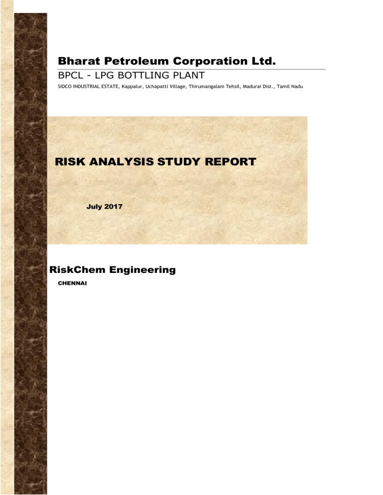 BPCL LPG Bottling Plant Risk Analysis Report - Madurai, TN