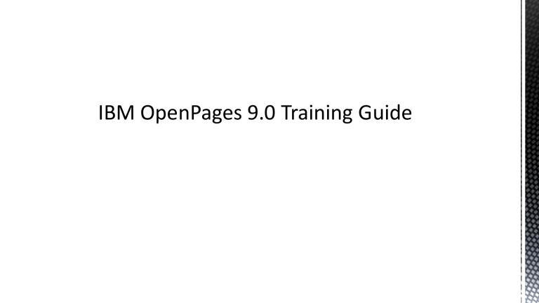 IBM OpenPages 9.0 Training Guide