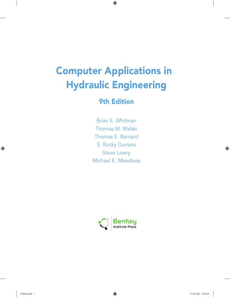 Computer Applications in Hydraulic Engineering, 9th Ed.
