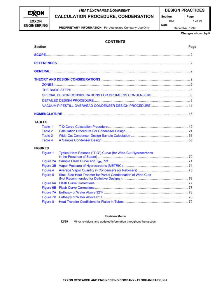 Condenser Design: Exxon Calculation Procedure